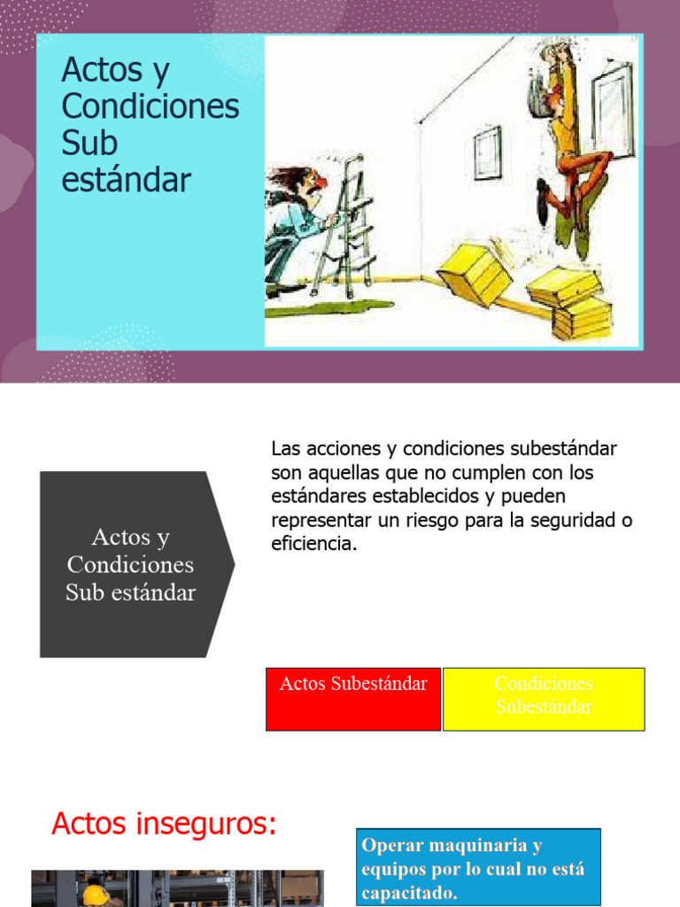 Actos y Condiciones Subestándar en Trabajo | PDF | Negocios | Informática