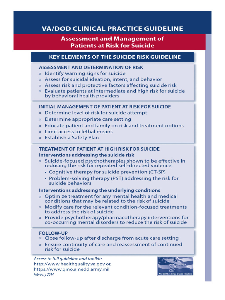 VASuicide Prevention Pocket Guide PRINT508 FINAL | PDF | Mental ...