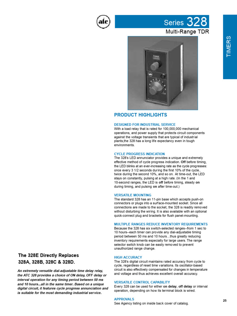 Time Delay Relay 328 Ate | PDF | Electrical Connector | Relay