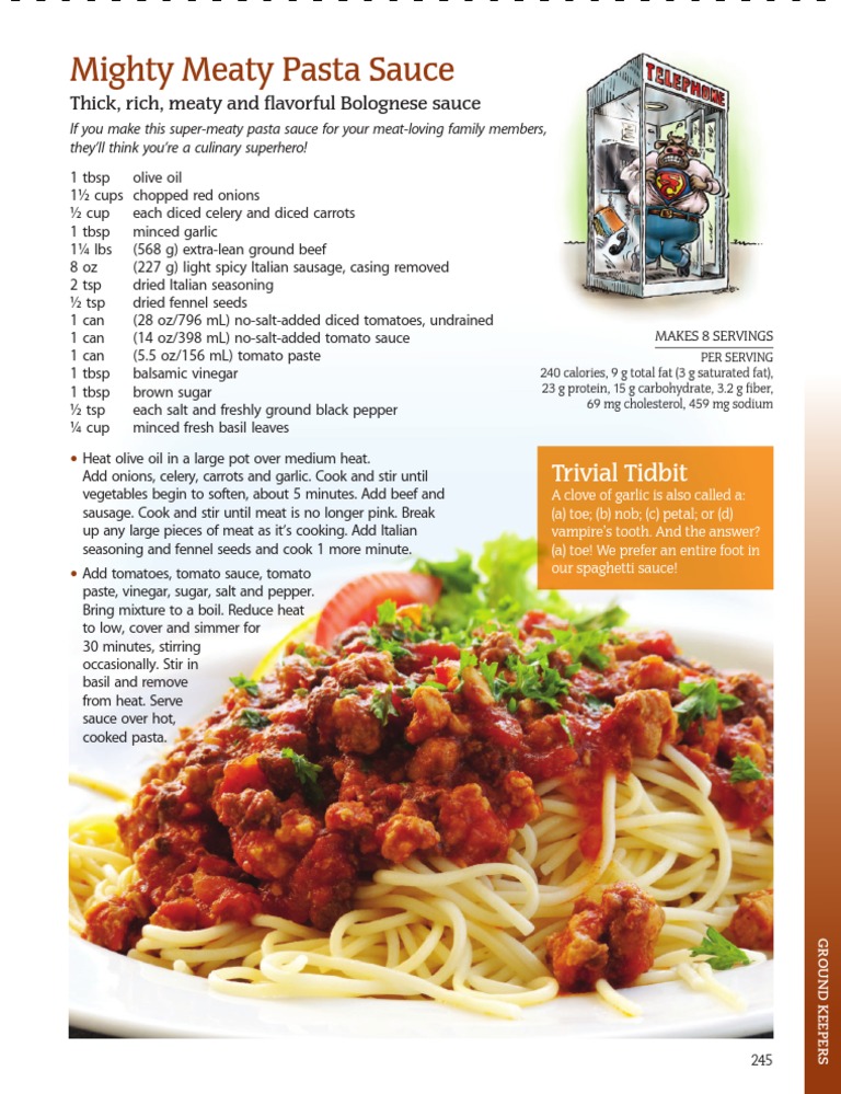 Mighty Meaty Pasta Sauce | PDF | Tomato Sauce | Pasta