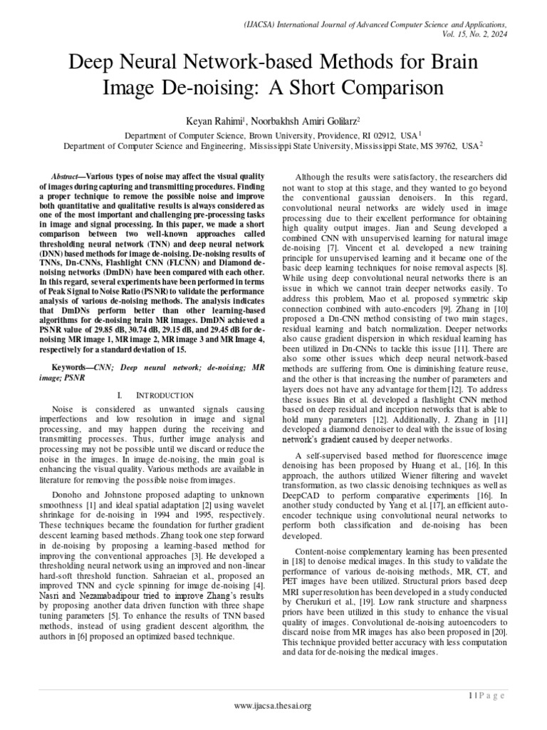 Paper 1-Deep Neural Network Based Methods For Brain Image | PDF