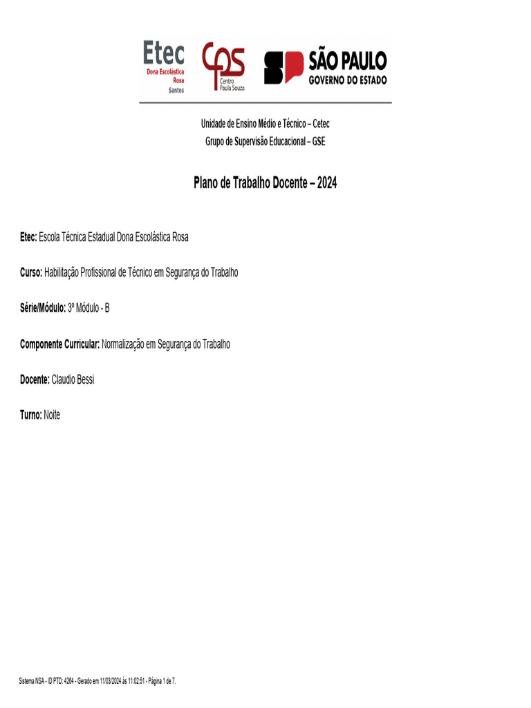 PTD - Normalização em Segurança Do Trabalho | PDF