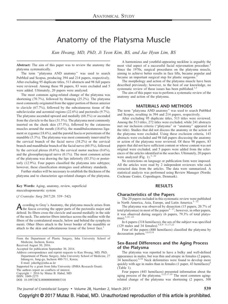 Anatomy of The Platysma Muscle | PDF | Anatomy | Human Anatomy