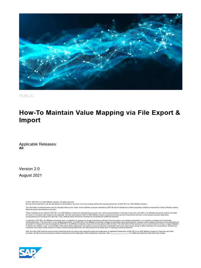 Maintain Value Mapping Via File Export - Import | PDF | Computing ...
