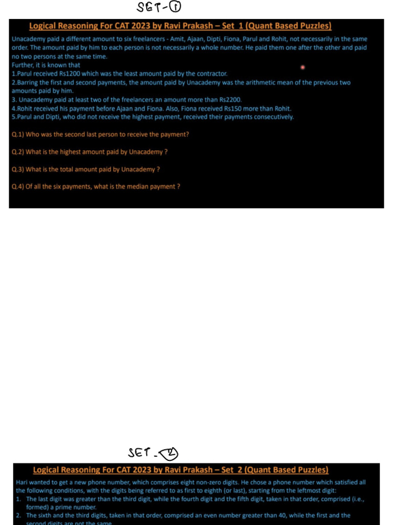Logical Reasoning sets - 2 | PDF