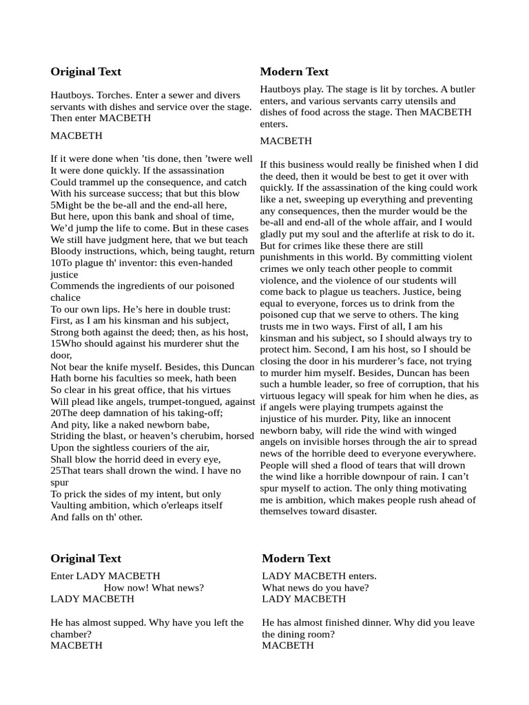 Macbeth Act 1 Scene 7 | Download Free PDF | Macbeth