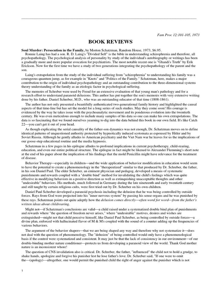Soul Murder Persecution in The Family | PDF | Psychoanalysis | Anger