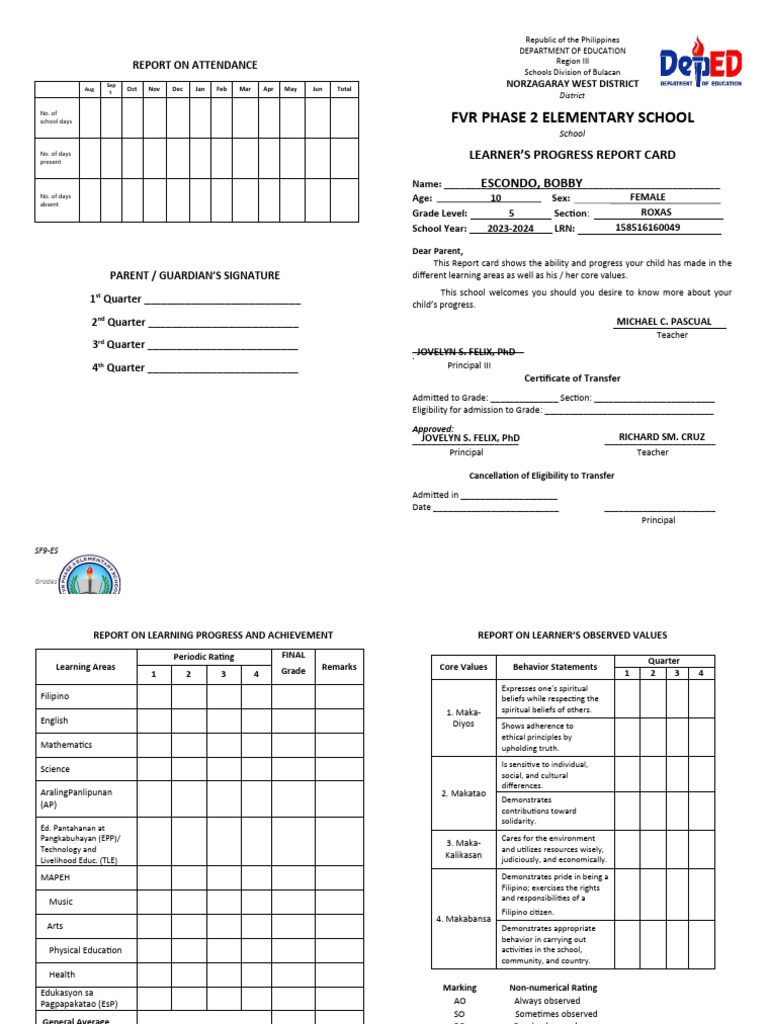 Report Card 2023-2024 | PDF