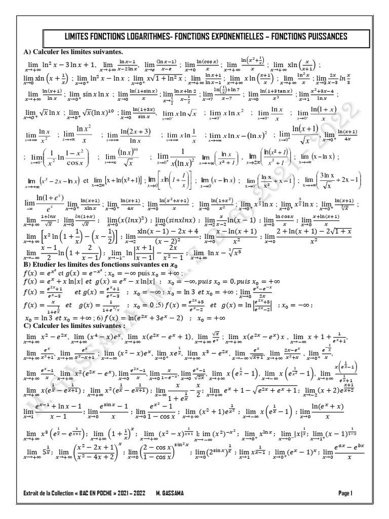 Limites Ln-Expo - Fonction Puissance | PDF
