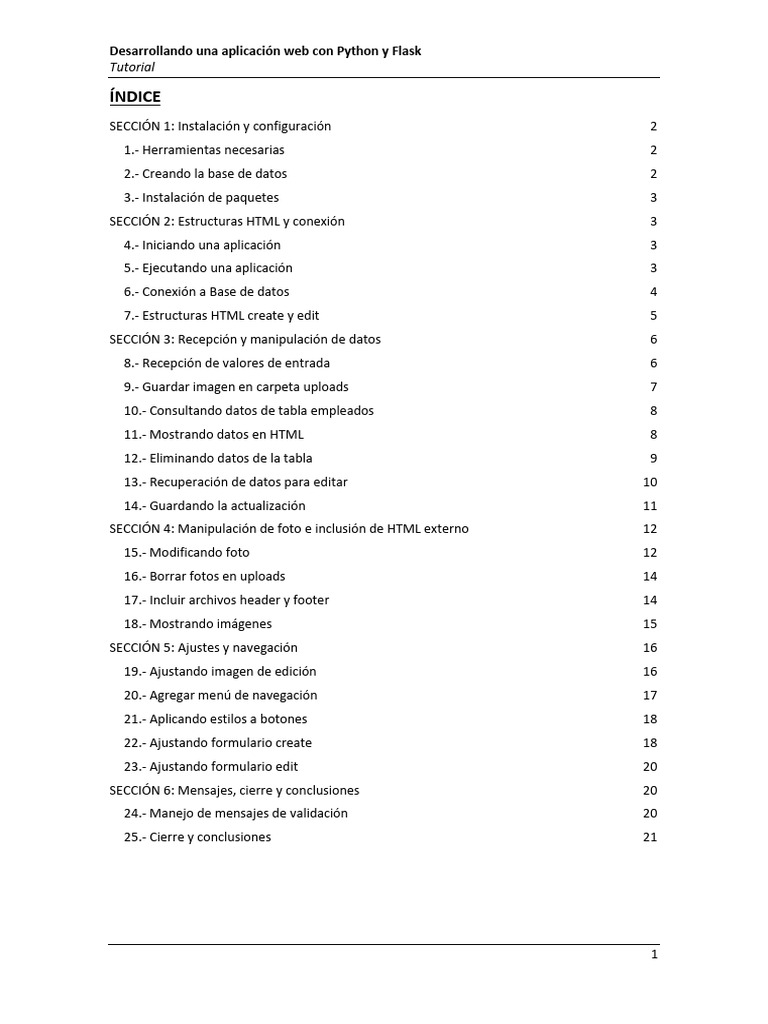 Tutorial - Desarrollando Una Aplicaci+ N Web Con Python y Flask | PDF | SQL | Python (lenguaje ...