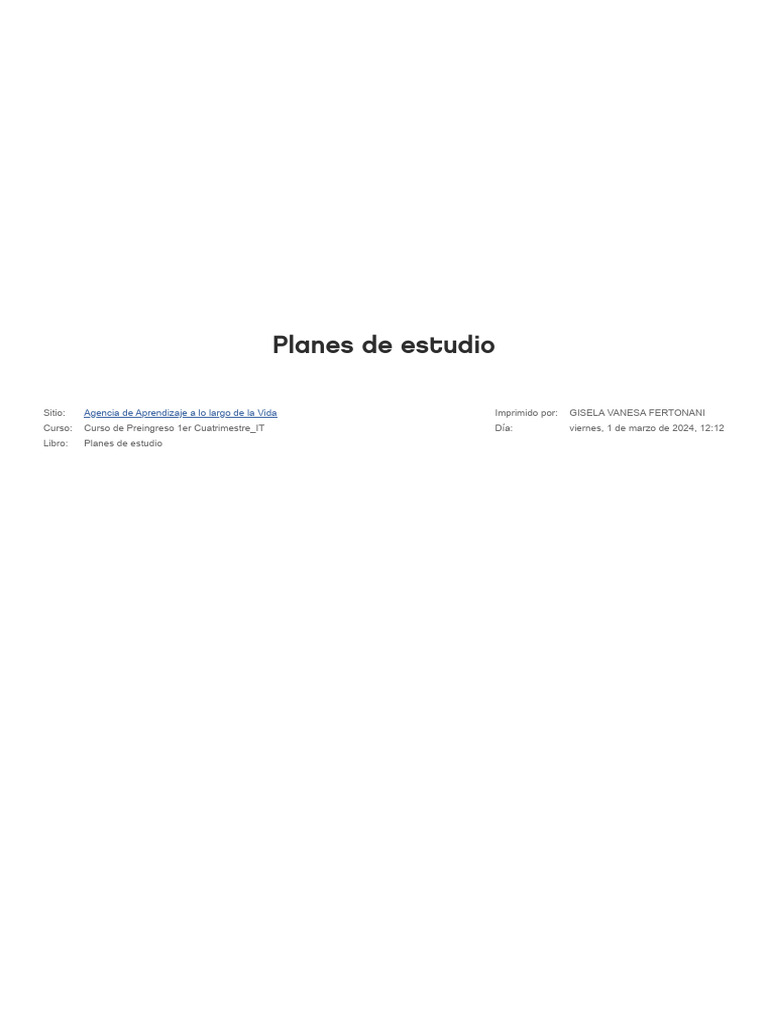 Planes de estudio | PDF | Plan de estudios