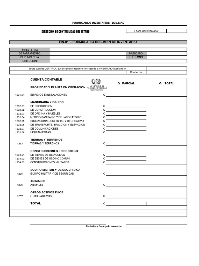 Formulario FIN 01 | PDF