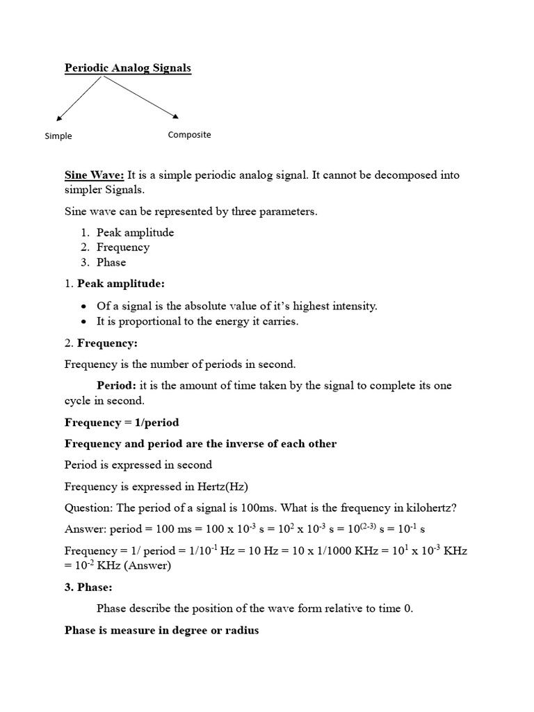 Periodic and Composite Analog Signals | PDF | Frequency | Waves