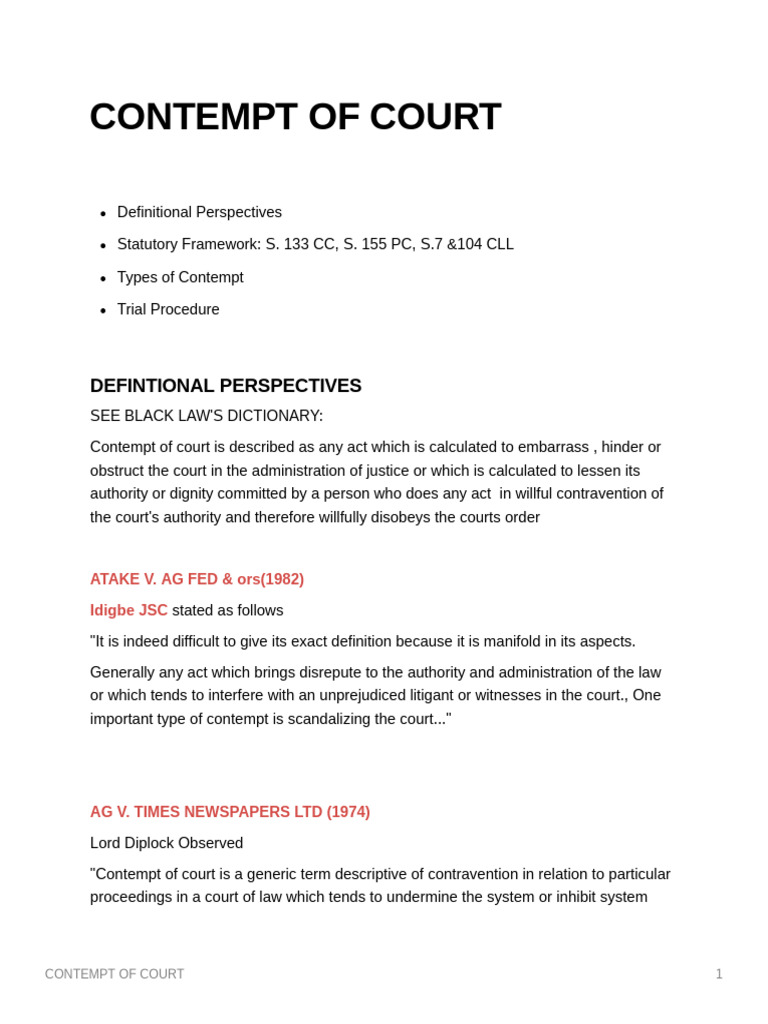 Understanding Contempt of Court | PDF | Contempt Of Court | Political Law