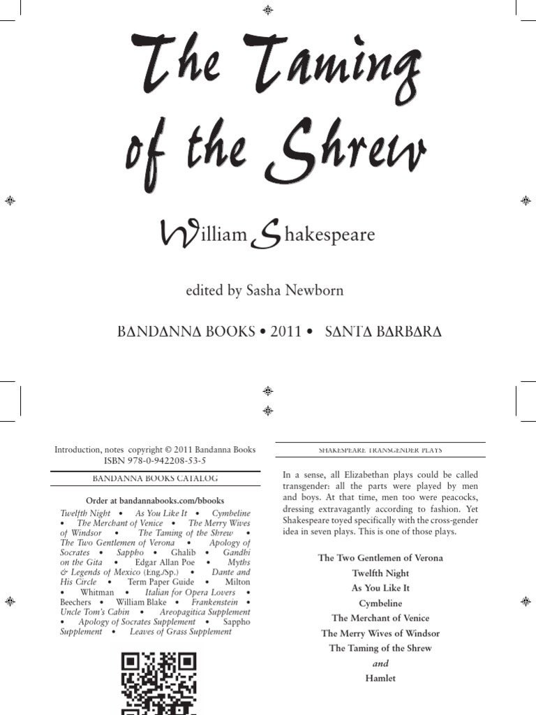 The Taming of The Shrew William Shakespe | PDF | The Taming Of The Shrew