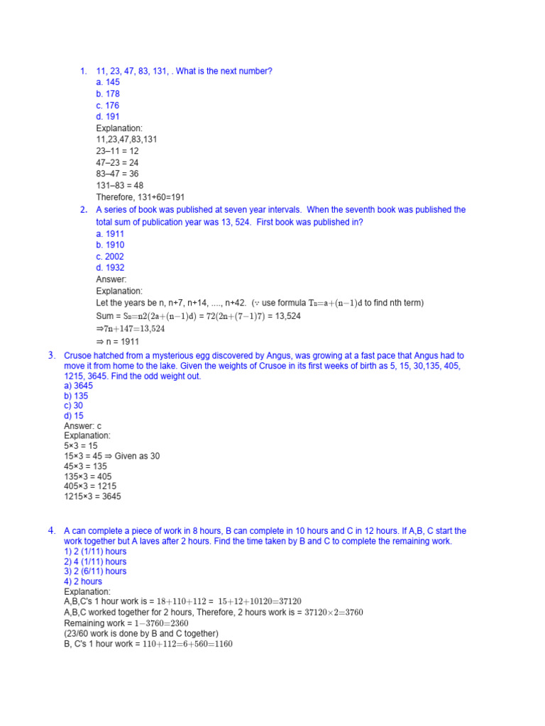 TCS Latest Pattern Questions Set - 28 (New! 6.11.15) | Download Free ...
