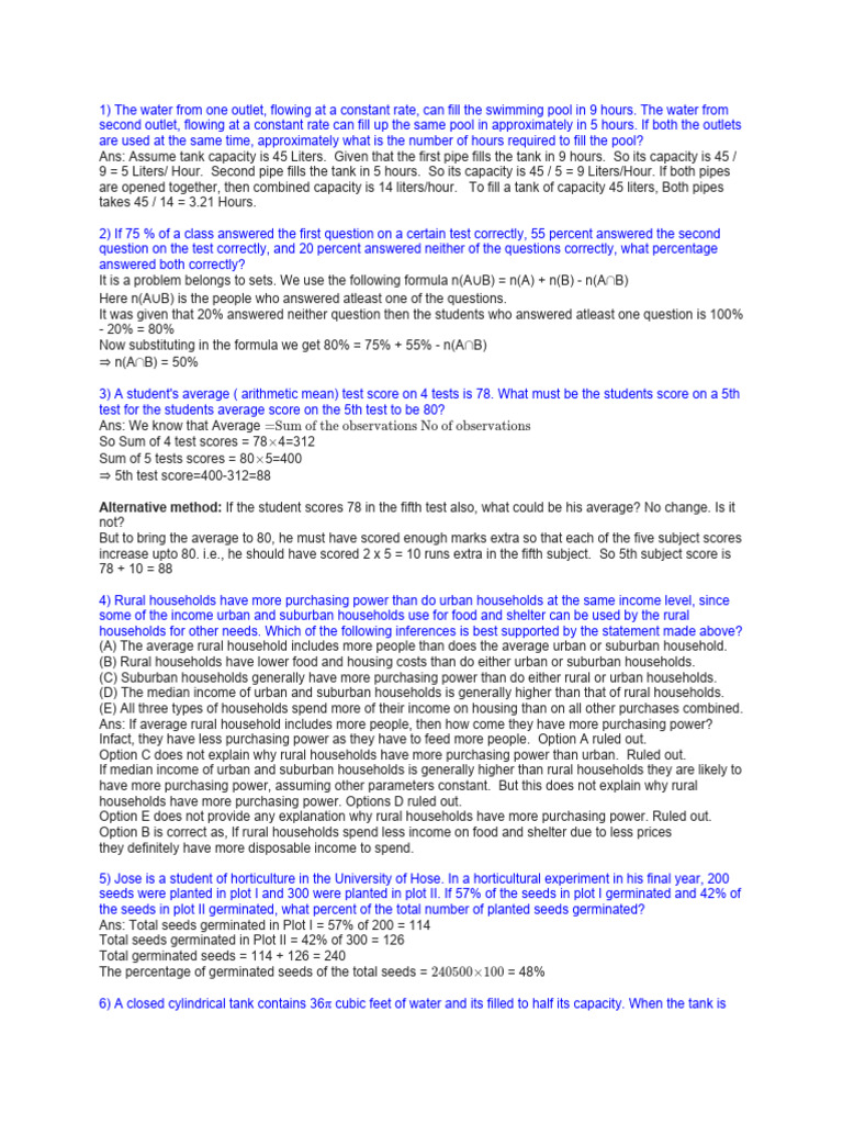 TCS latest Pattern Questions with Explanations - 1 | PDF | Area | Interest