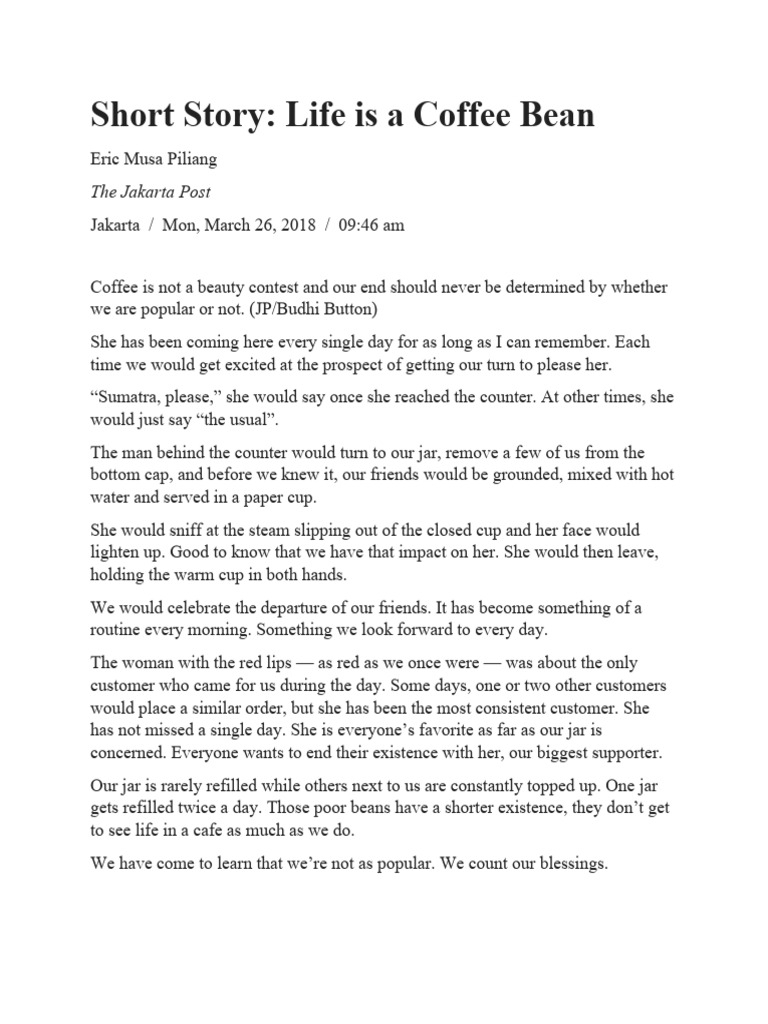 Short Story Life Is A Coffee Bean | PDF