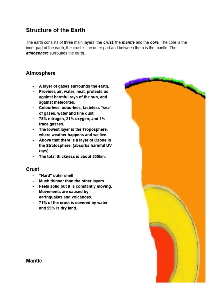 Earth's Layers: Crust, Mantle, Core | PDF | Science & Mathematics
