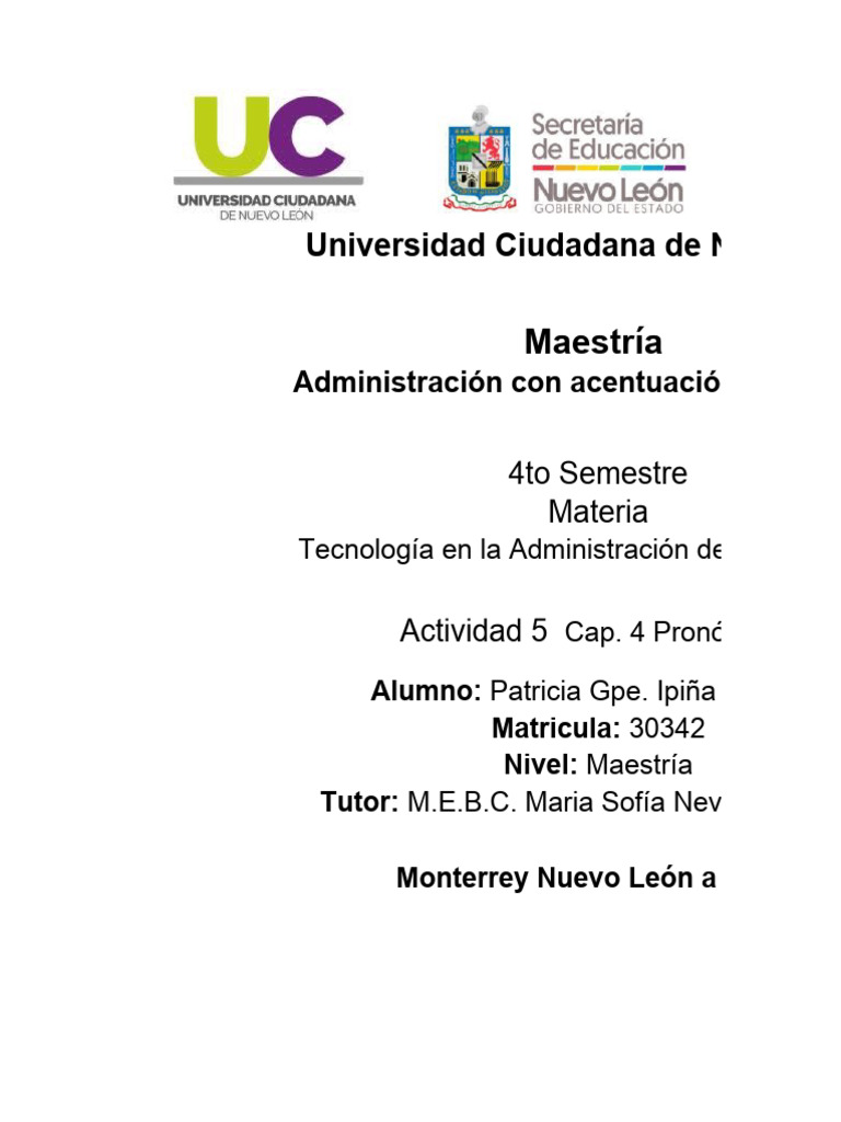 Excel Act 5 Patricia Gpe Ipiña RMZ | PDF | Media móvil | Informática