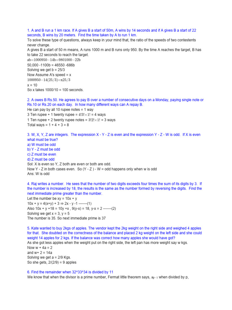TCS Latest Pattern Questions With Explanations - 9 | PDF | Prime Number ...