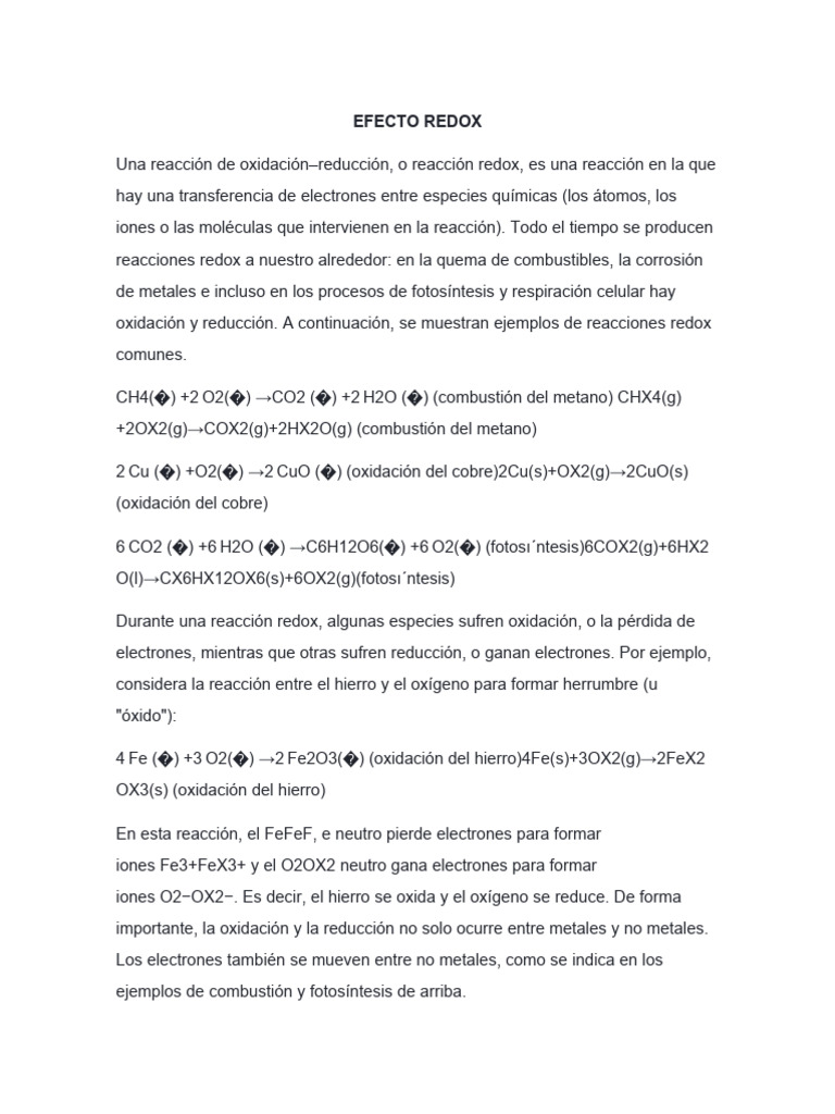 Efecto Redox | PDF