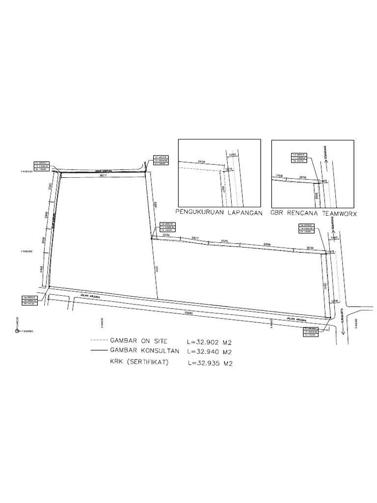 Batas Tanah Hasil Pengukuran Onsite 13 09 2023 | PDF