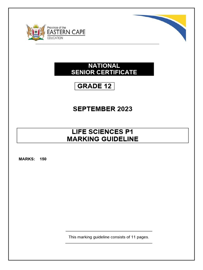 LIFE SCIENCES P1 GR12 MEMO SEPT2023 - English | PDF | Ear | Anatomy