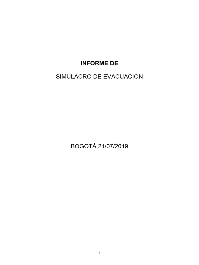 Informe Simulacro Evacuacion | PDF | Simulación