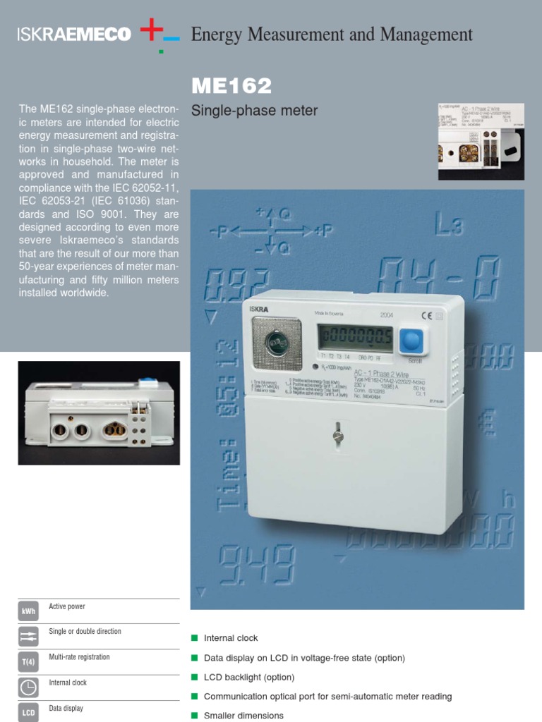 Handleiding Iskra ME162 | PDF | Clock | International Electrotechnical Commission