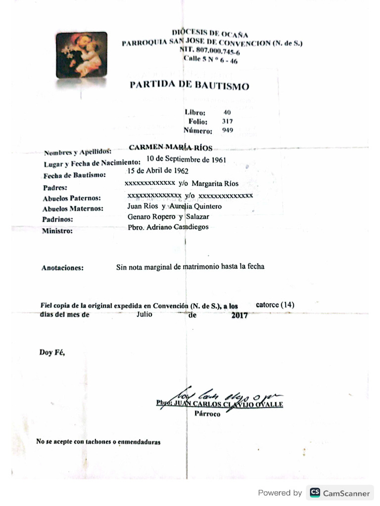 Partida de Bautismo | PDF