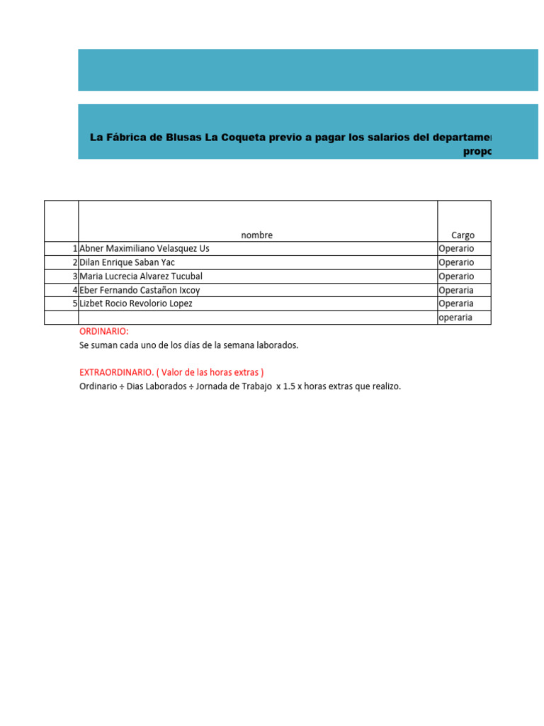 Planilla Semanal A Destajo | PDF | Tiempo de trabajo | Derecho laboral