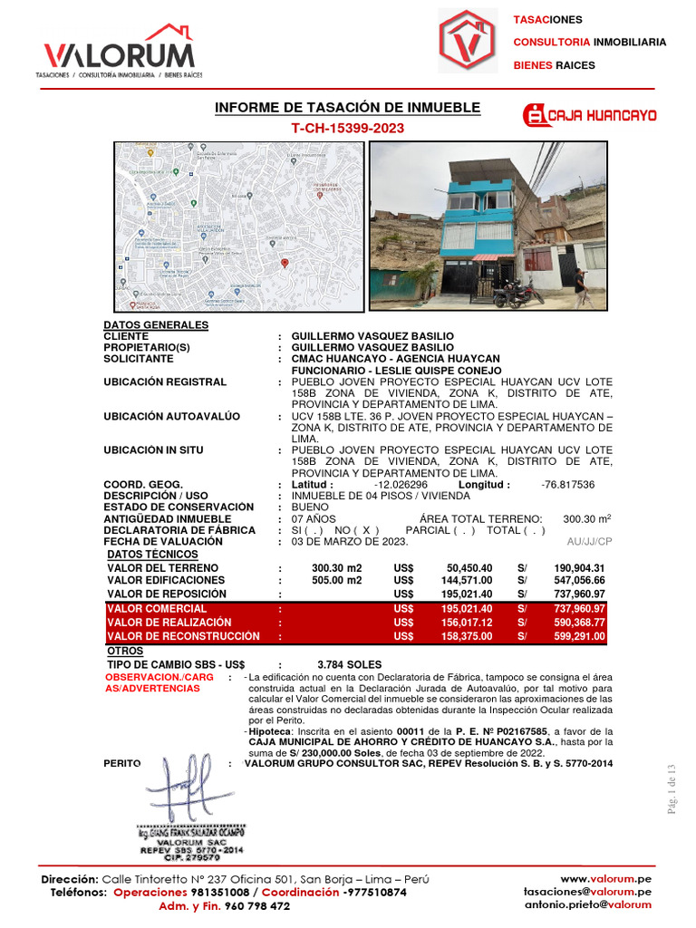 Tasacion | PDF | Valoración (Finanzas)