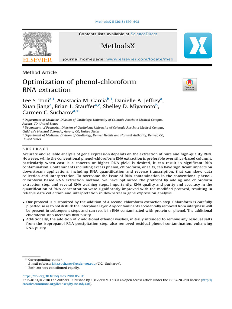Optimization of Phenol-Chloroform RNA Extraction | PDF | Real Time Polymerase Chain Reaction ...