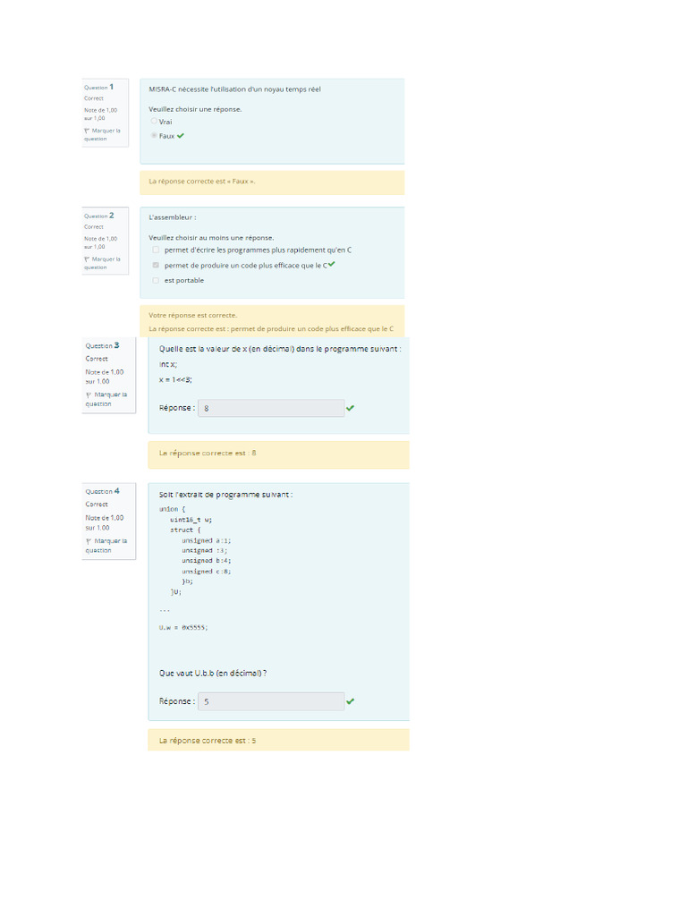 Microcontrôleur 3 QCM | PDF