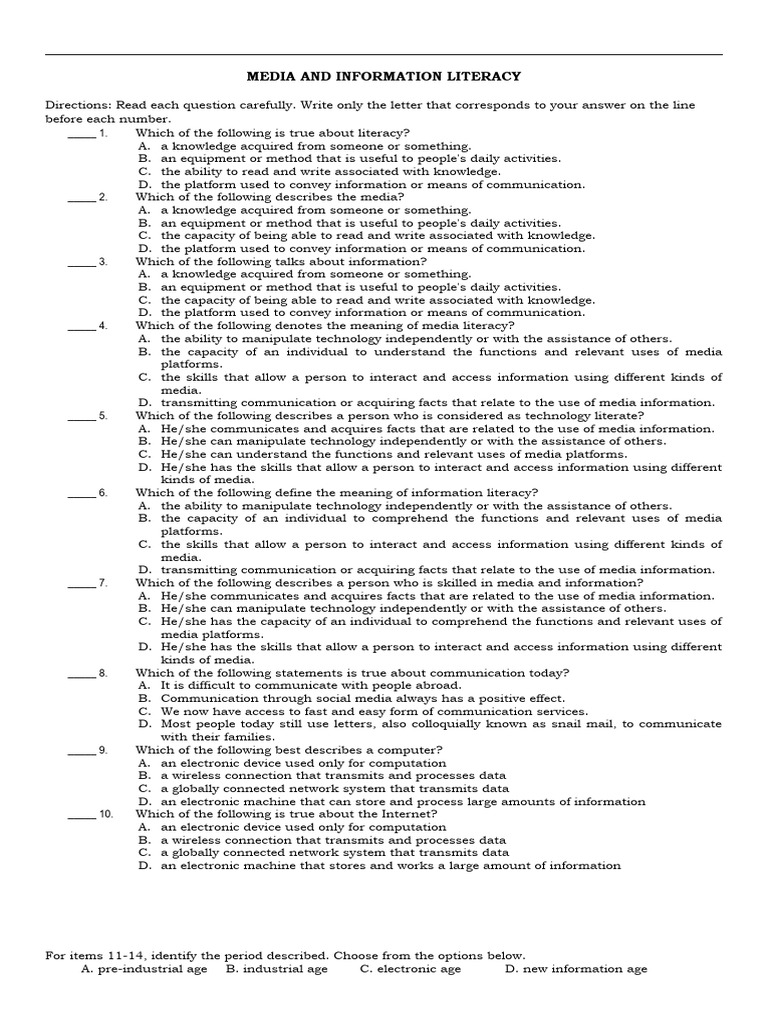 Grade 12 - Media & Information Literacy | PDF | Mass Media | Information