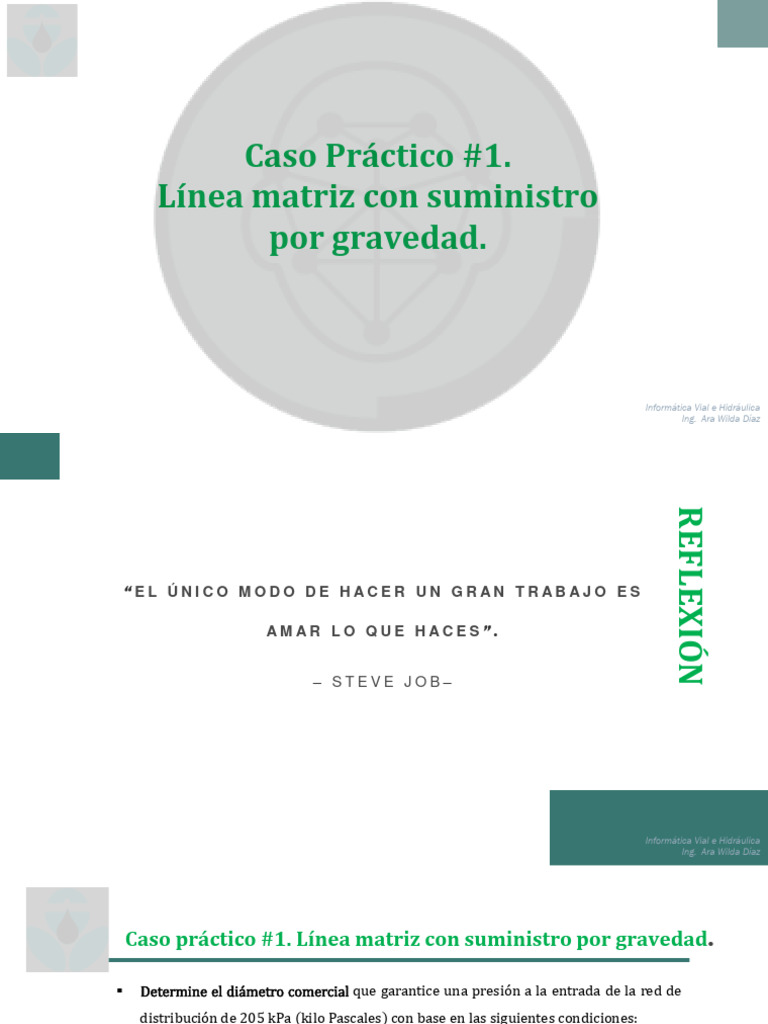 Caso Práctico #1. Línea Matriz Con Suministro Por Gravedad. | PDF ...
