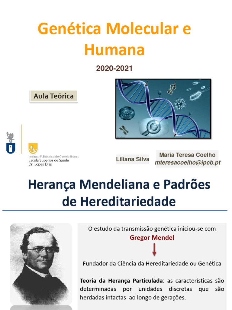 Aula_Heranca Mendeliana | PDF | Alelo | Dominância (genética)