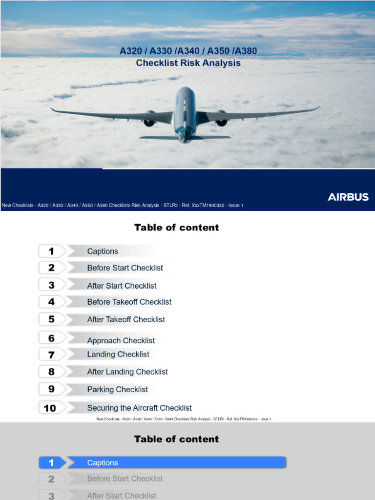A320-A330-A340-A350-A380 Checklist Risk Analysis | PDF | Transport ...