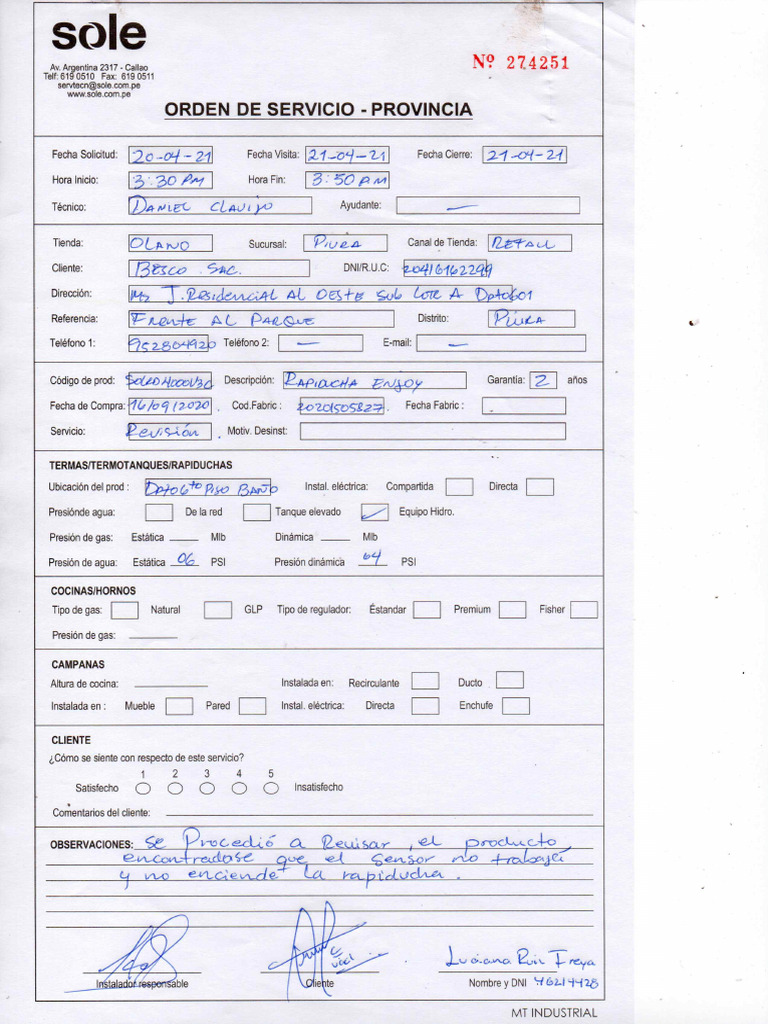 Informe ST Sole - Dpto 601 CEN | PDF