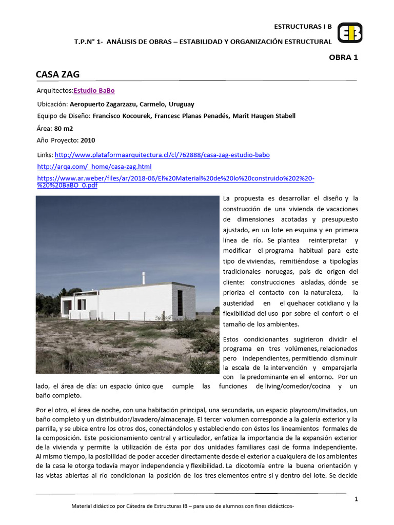 Ficha Obra 1 - Casa ZAG | PDF