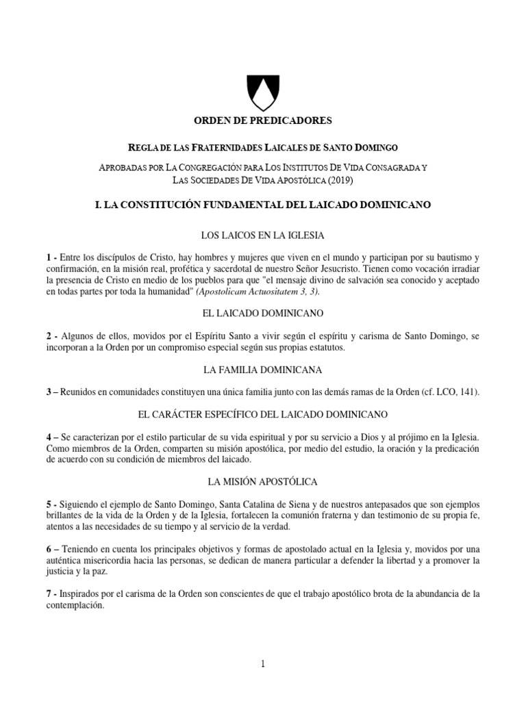 Regla FL Traduccion Spanish | PDF | Orden dominicana | eucaristía