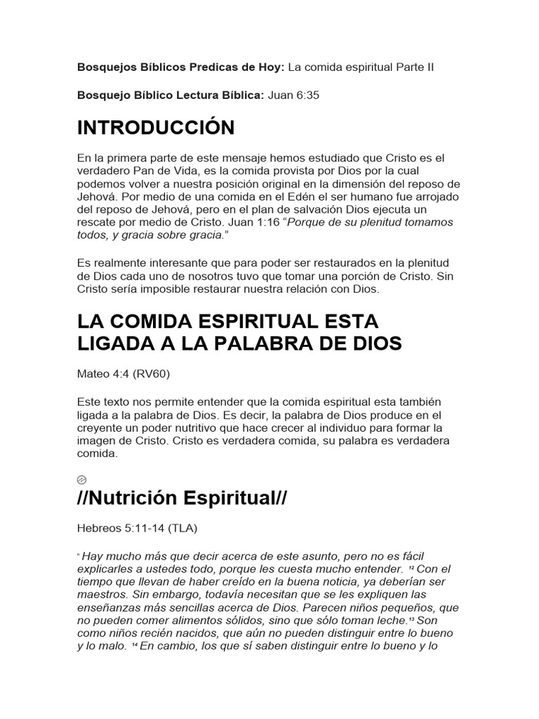 Bosquejos Bíblicos Predicas de Hoy | PDF | Cristo (título) | Dios