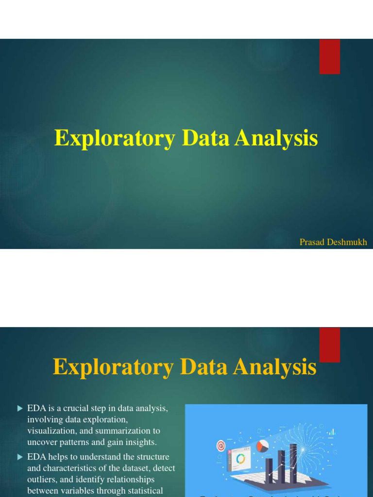 Exploratory Data Analysis: Prasad Deshmukh | PDF | Data Analysis | Data