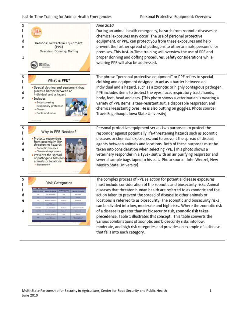 04 Ppe Overview Don Doff Jit Ppt Final Spn Pdf Personal Protective