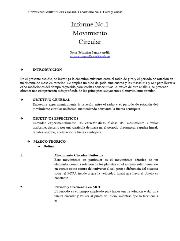 Informe lab 1 (calor y ondas) | PDF | Velocidad | Aceleración