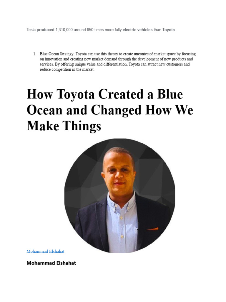 Tesla | PDF | Lean Manufacturing | Toyota