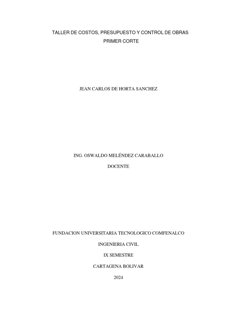 TALLER DE COSTOS_1 | PDF