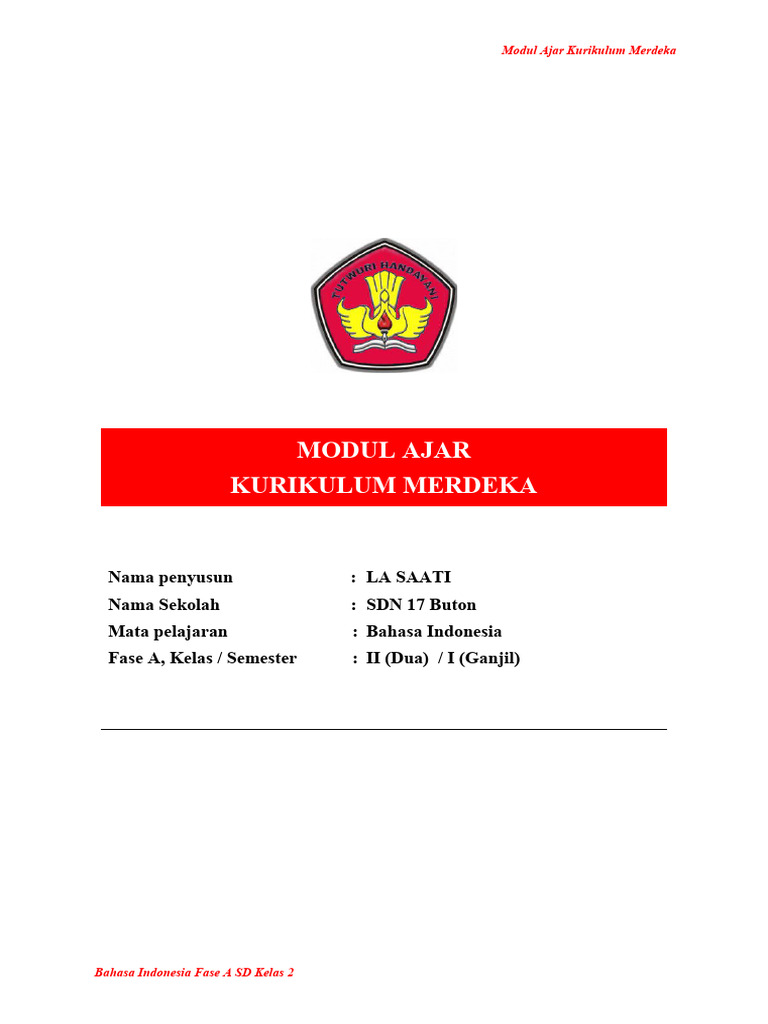Modul Bahasa Indonesia Kelas 2 | PDF