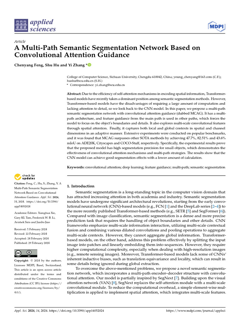 A Multi-Path Semantic Segmentation Network Based o | PDF | Image ...